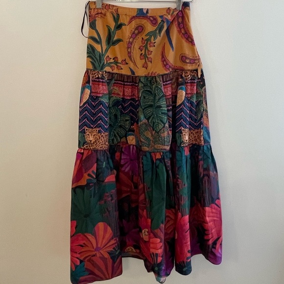 FARM Rio | Skirts | Farm Rio Mixed Prints Tiered Maxi Skirt New With ...